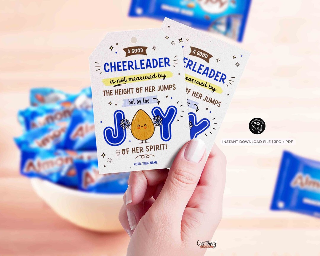 Cheerleader Printable Gift Tags INSTANT DOWNLOAD Printable Joy Cheer ...