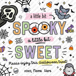 Editable Halloween Spooky & Sweet Gift Tag (instant Download) - Etsy