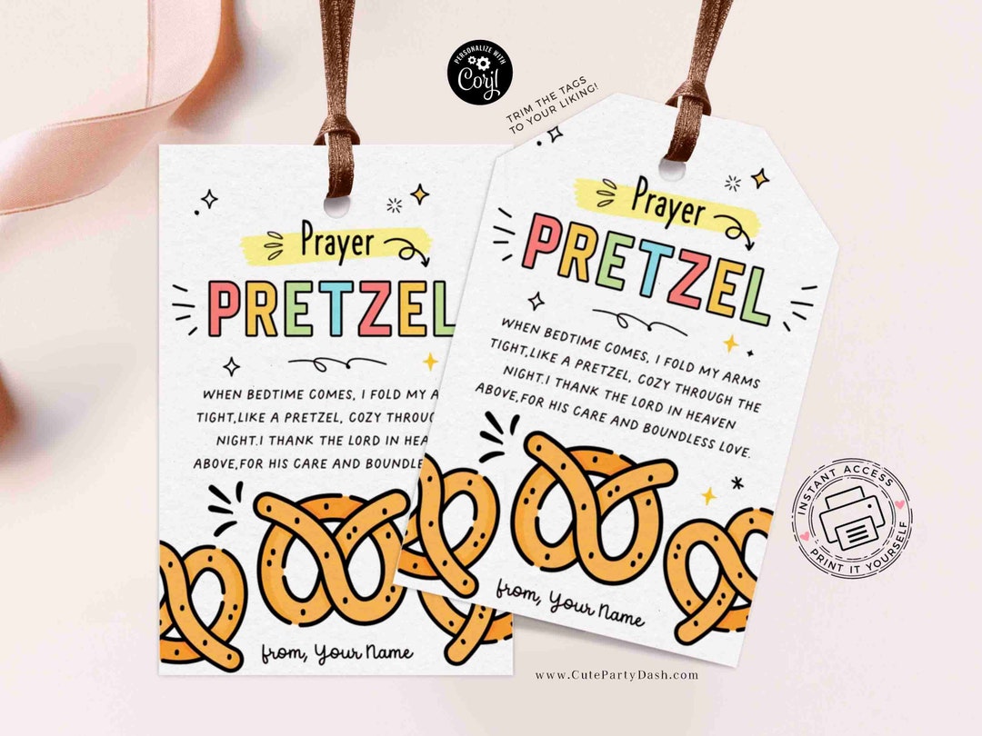 Pretzel Prayer Tag: Sunday School Blessing Cards (instant Download) - Etsy