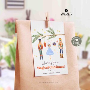 Nutcracker Christmas Gift Tag Printable INSTANT DOWNLOAD, Editable ...