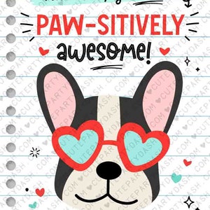 Printable Dog Valentine's Day Card Printable INSTANT DOWNLOAD Classroom ...