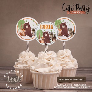 EDITABLE Woodland Birthday Decorations, Woodland Animals Printable ...