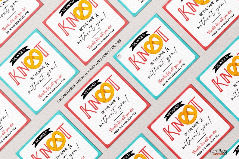 Pretzel Appreciation Gift Tag: Editable Thank You Printable (instant ...