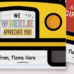 Editable Bus Driver Gift Card Holder Template, Printable School Bus ...