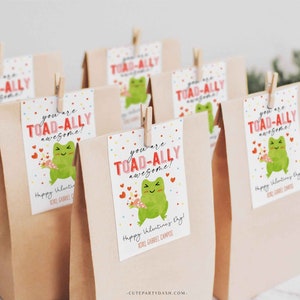 EDITABLE You Are Toadally Awesome Valentine's Day Tag, Non-candy Frog ...