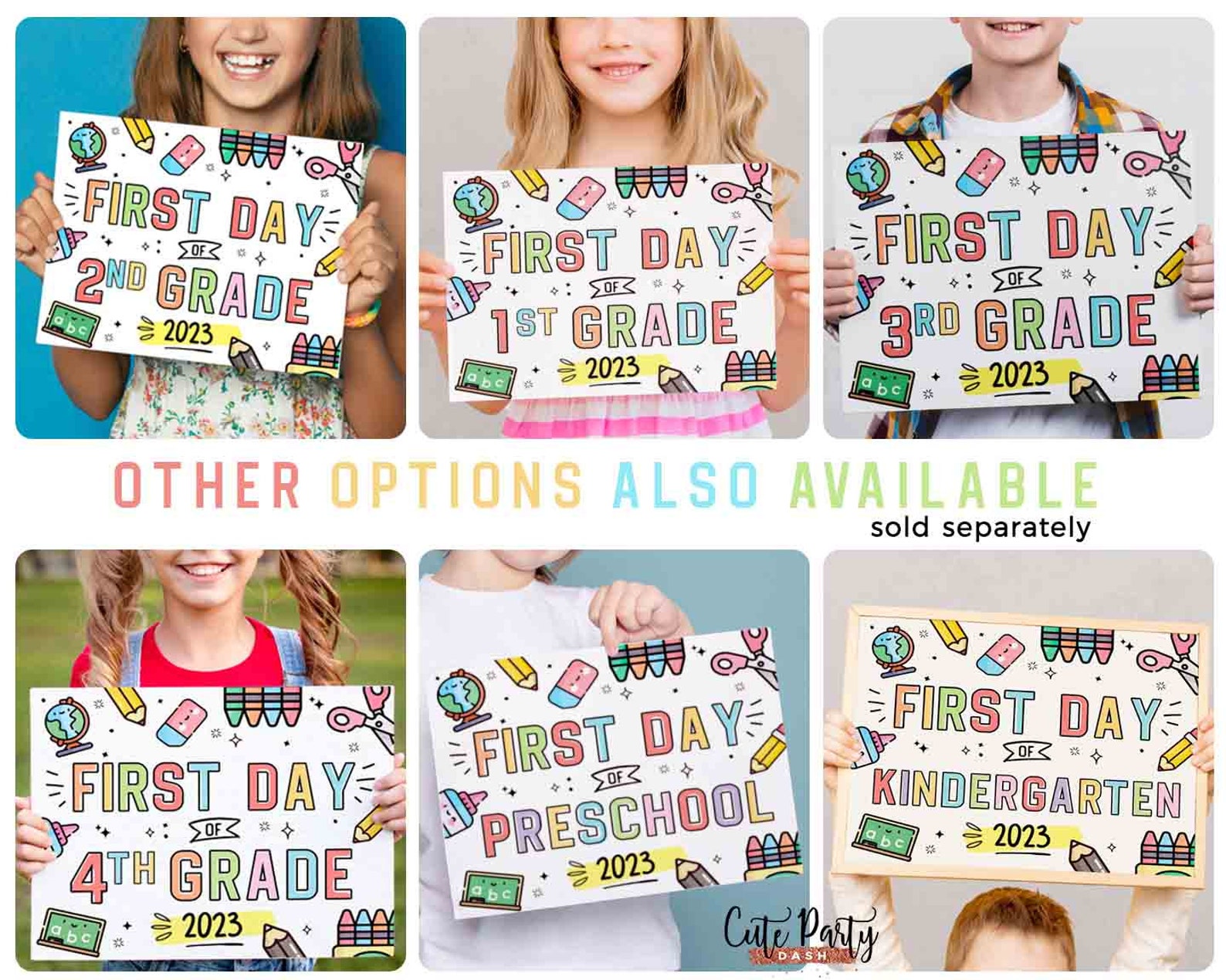 Editable First Day of School Sign: Chalkboard Photo Prop (instant ...
