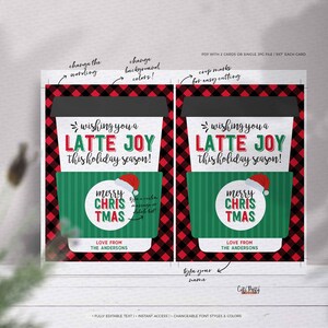 Editable Christmas Wishing You a Latte Joy This Holiday Season Coffee ...