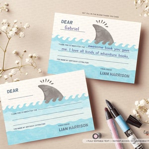 INSTANT DOWNLOAD, EDITABLE Shark Birthday Favor Tags, Jawsome Time ...