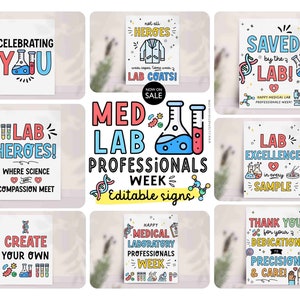 Lab Week Sign Printable INSTANT DOWNLOAD Editable Medical Laboratory ...