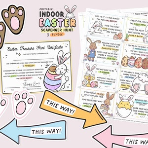 Indoor Easter Egg Hunt Printable Bundle INSTANT DOWNLOAD Editable ...