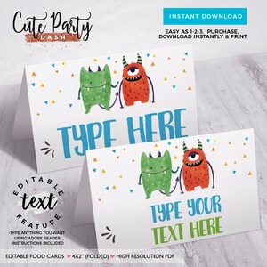 INSTANT DOWNLOAD - EDITABLE Little Monster Birthday Decorations ...