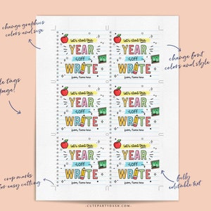 First Day of School Gift Tag EDITABLE Welcome Back to School Printable ...