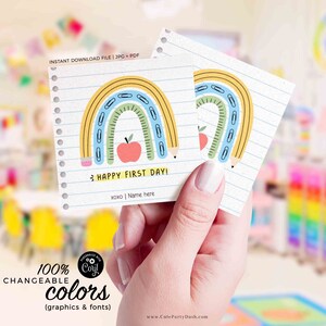 EDITABLE Happy First Day of School Gift Tag Printable Welcome Back to ...