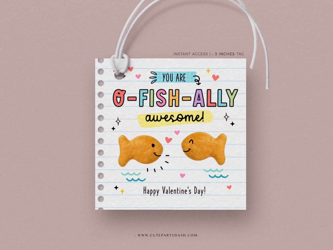 Fish Valentine's Day Tag Printable, Ofishally Awesome Classmate Bus ...