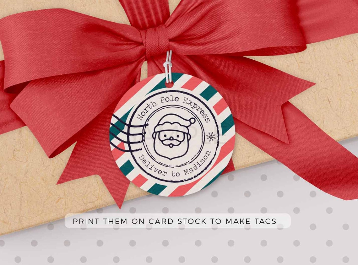 EDITABLE Vintage Christmas North Pole Gift Labels From Santa - Etsy