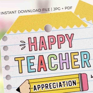 Teacher Appreciation Week Gift Tag Printable Gift for Teachers Gift Box ...