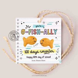 Editable 100th Day of School Gift Tag Printable INSTANT DOWNLOAD ...