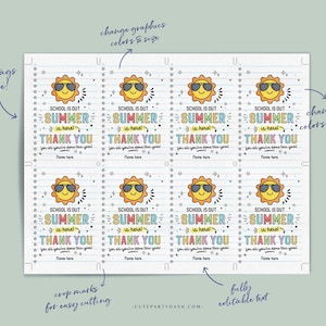 School is Out Summer is Here Gift Tag Editable Have a Great Summer Tag ...