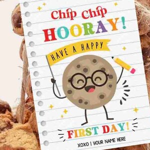 EDITABLE Chip Chip Hooray Happy First Day of School Gift Tag Printable ...