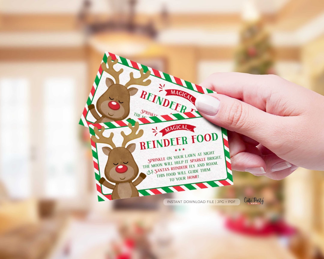 Christmas Reindeer Food Tag: Magical Gift Label (instant Download) - Etsy