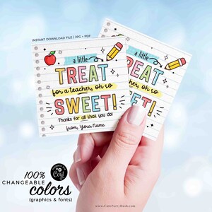 Little Treat Teacher Appreciation Week Gift Tag Printable INSTANT ...
