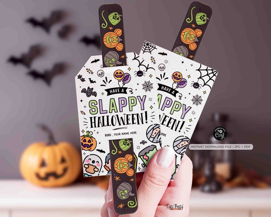 Happy Halloween Slap Bracelet Gift Tag INSTANT DOWNLOAD Slappy ...