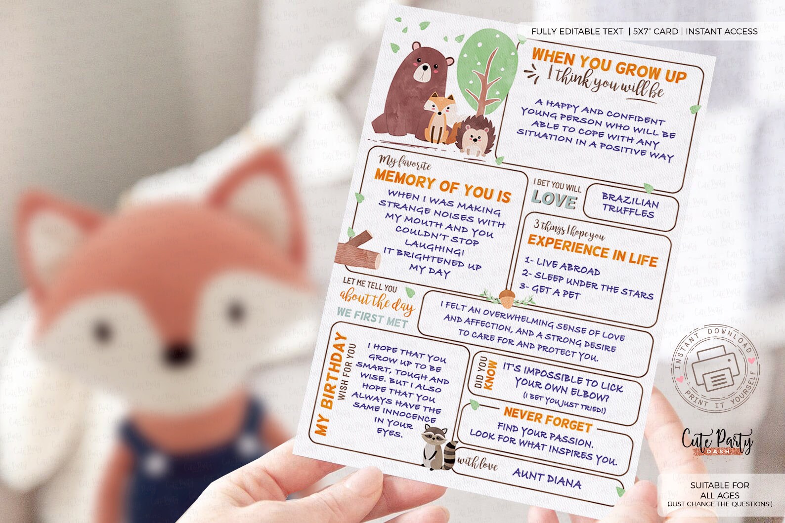 EDITABLE Woodland First Birthday Chalkboard Sign Woodland 1st | Etsy