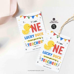 One Lucky Duck Teacher Appreciation Week Gift Tag Printable INSTANT ...