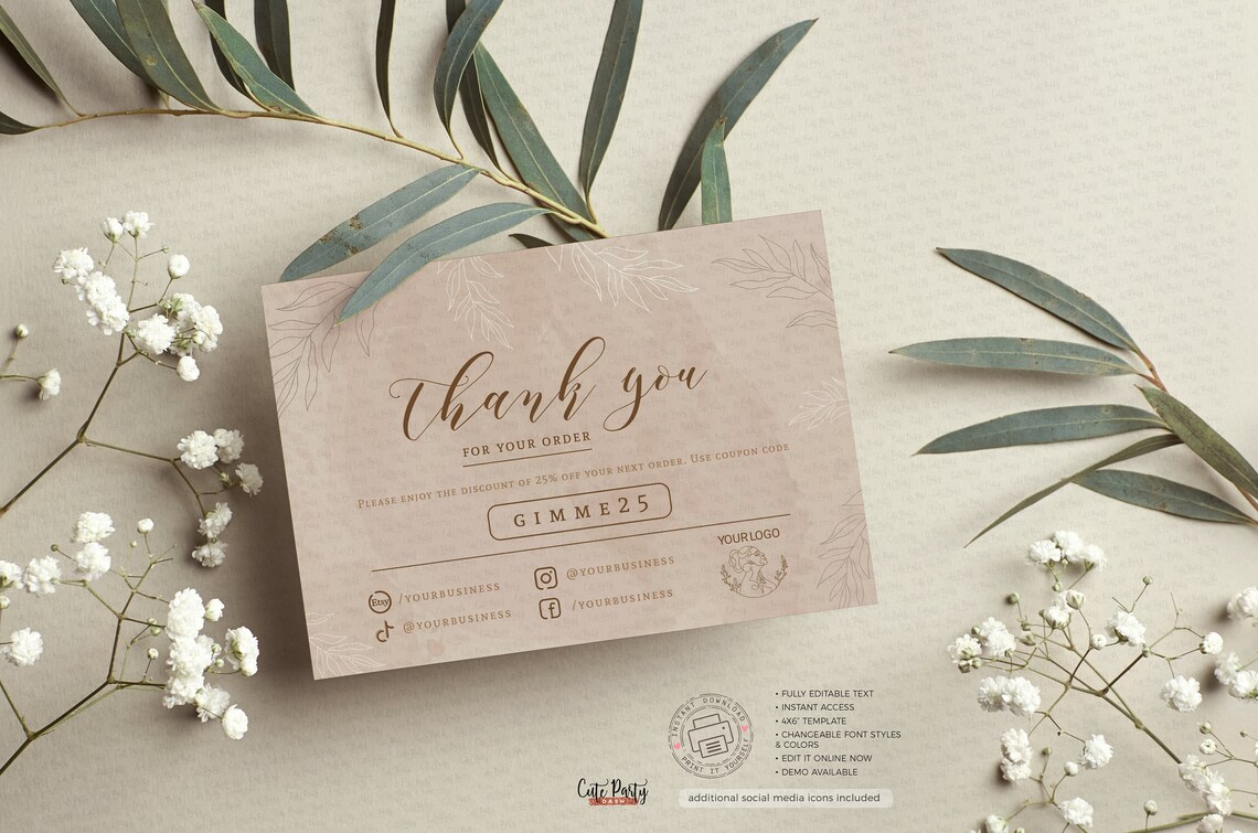 Botanical Round Product Label Editable Template INSTANT - Etsy