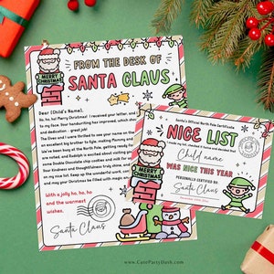 Editable Official Letter From Santa Claus Nice List Certificate Bundle ...