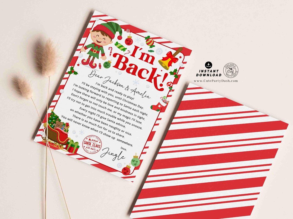 Editable Elf Arrival Letter: Christmas Printable (instant Download) - Etsy