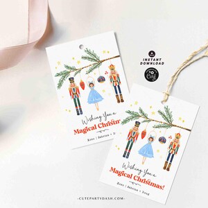 Nutcracker Christmas Gift Tag Printable INSTANT DOWNLOAD, Editable ...