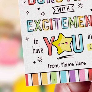 Bursting With Excitement Back to School Candy Tag Editable Printable ...