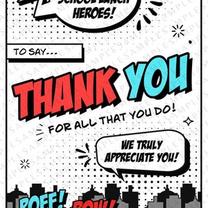 School Lunch Hero Day Appreciation Gift Tag Printable Lunch Hero ...