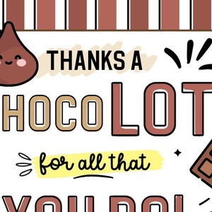 Chocolate Appreciation Tags Thank You Tags Editable Appreciation Gifts ...