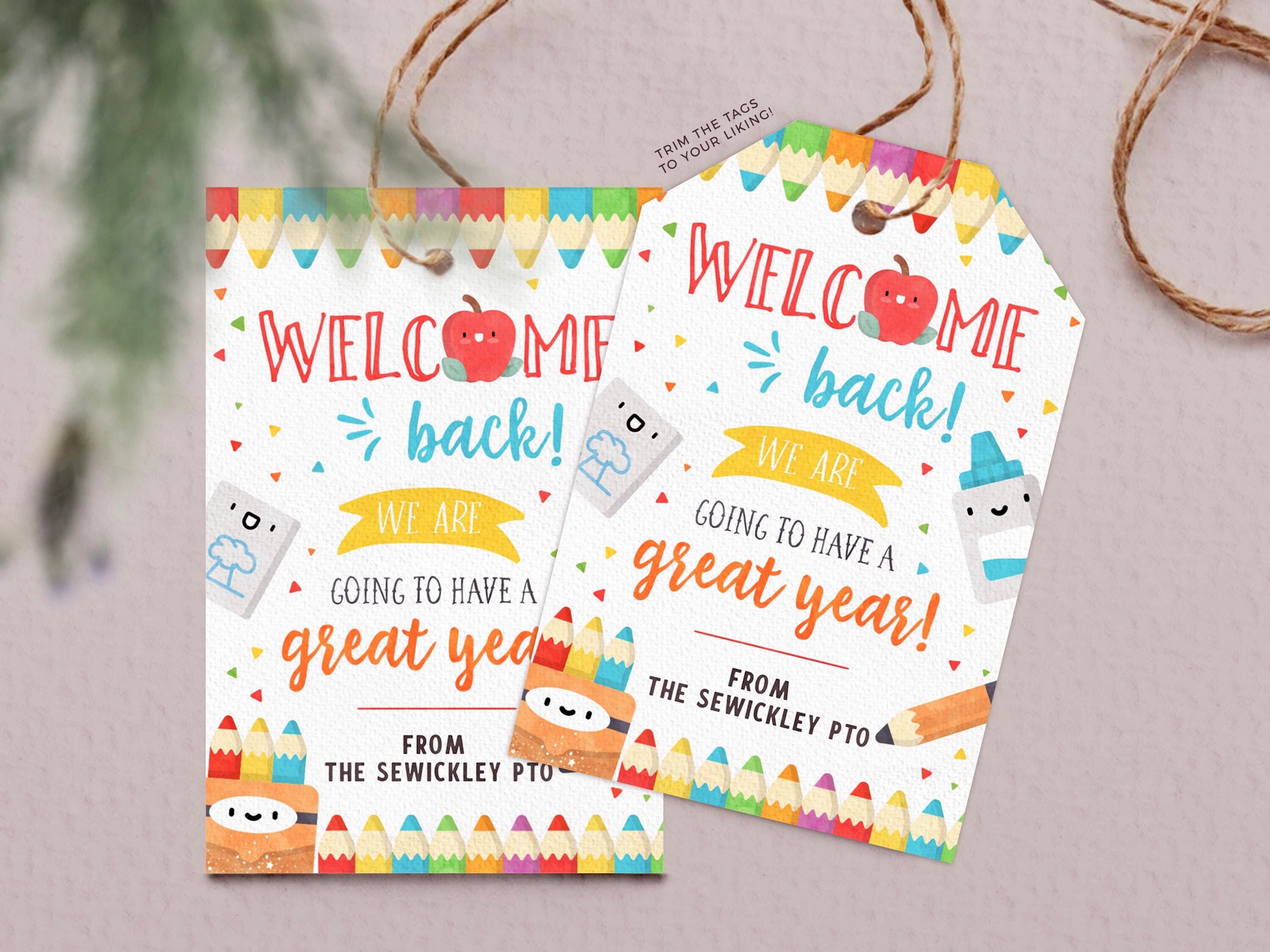 Editable Welcome Back to School Gift Tag: Teacher, Staff, Employee ...