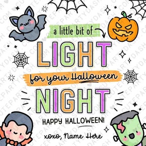 EDITABLE Halloween Treat Tag INSTANT DOWNLOAD Light Your Halloween ...