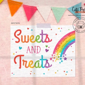 INSTANT DOWNLOAD, Editable Colorful Rainbow Birthday Decor, Rainbow ...
