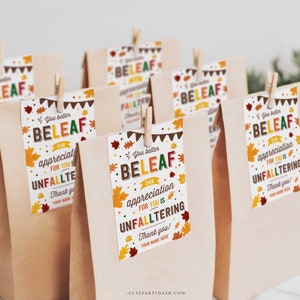 Fall Appreciation Gift Tags: Editable Thanksgiving Favor (digital ...