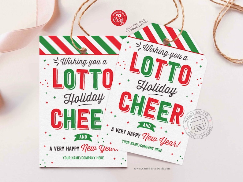 Christmas Wishing You a Lotto Holiday Cheer Gift Tag - Etsy
