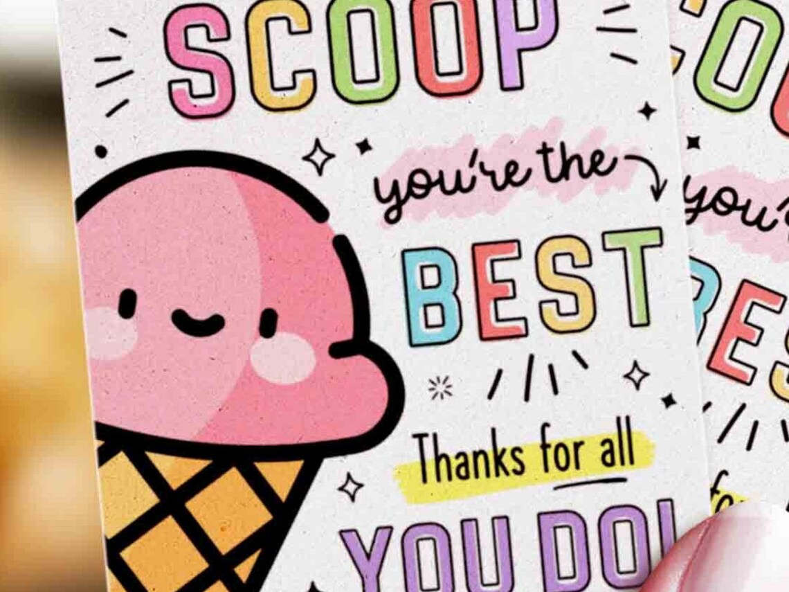 Ice Cream Teacher Appreciation Tag: Editable Thank You Gift (digital ...