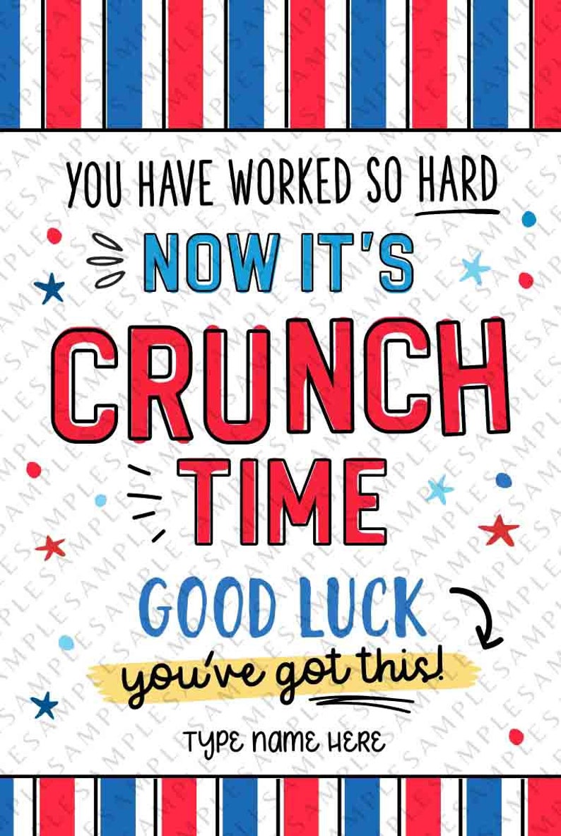 Editable Crunch Time Good Luck Printable Treat Tag Team - Etsy