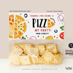 Pizza Party Food Cards, Editable Birthday Party Decoration, Printable ...