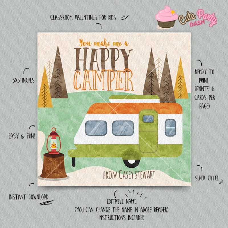 Camping Valentine - Etsy