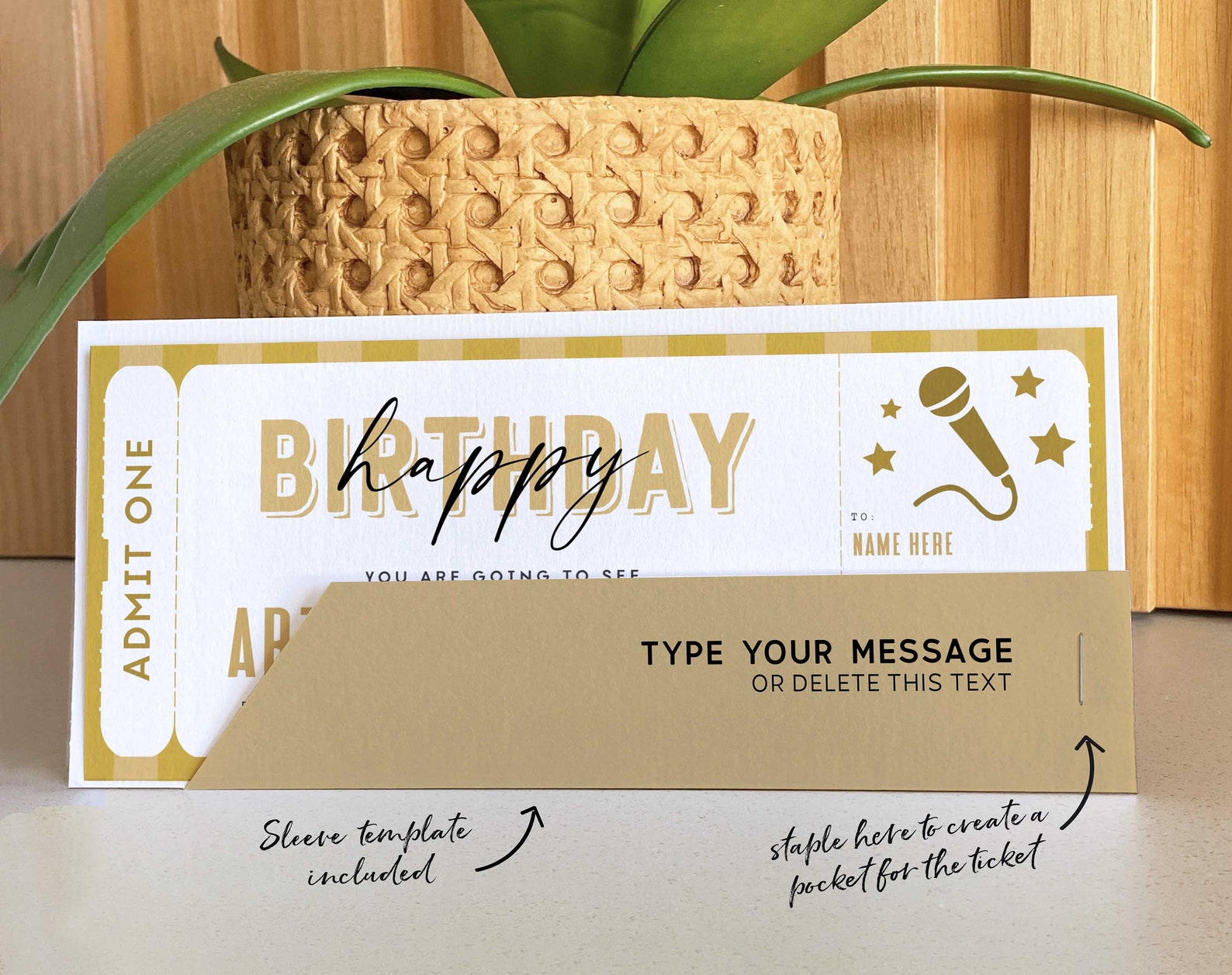 Birthday Gift Concert Ticket Template Editable Surprise - Etsy