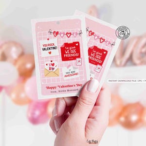 Happy Valentine's Day Classroom Valentine Kids Tag Printable INSTANT ...