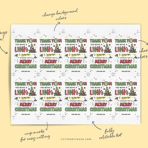 Christmas Candle Gift Tag Printable Holiday Gift Tags Printable INSTANT ...