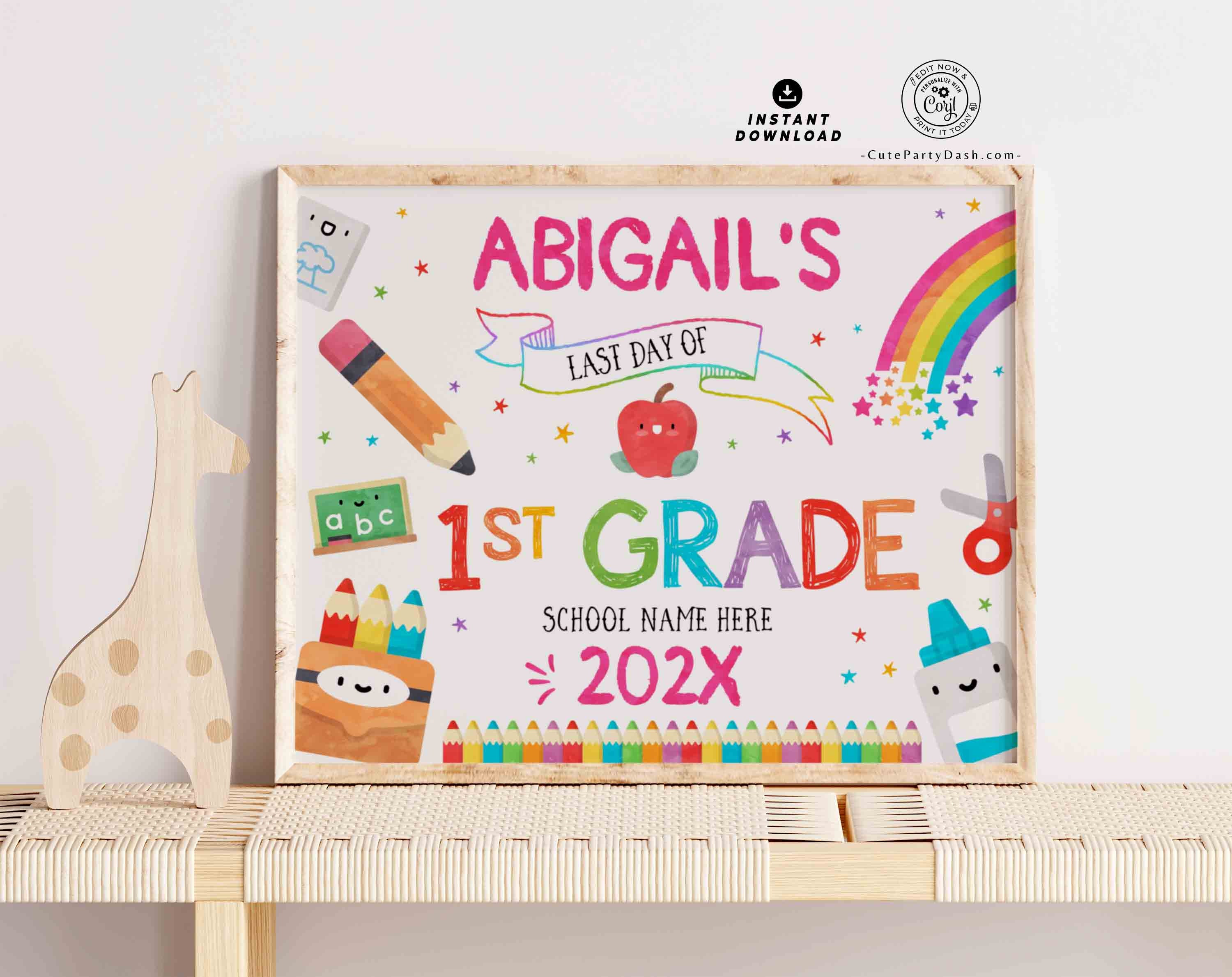Editable First & Last Day of School Sign Set (instant Download) - Etsy