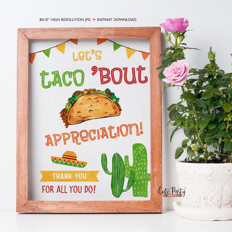 Let's Taco 'bout Appreciation Gift Sign Teacher Staff - Etsy