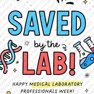 Saved by the Lab Gift Tags Printable INSTANT DOWNLOAD Editable Lab Week ...